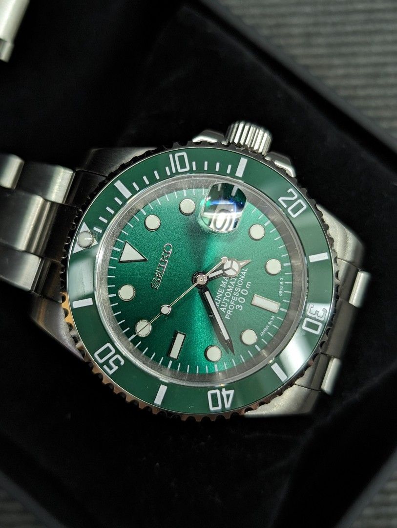 Seiko Mod Submariner Hulk, Men's Fashion, Watches & Accessories ...