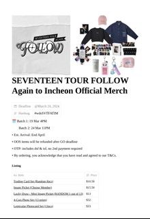 SEVENTEEN / SVT FOLLOW AGAIN MERCH - 4 cuts photo set, Hobbies & Toys ...