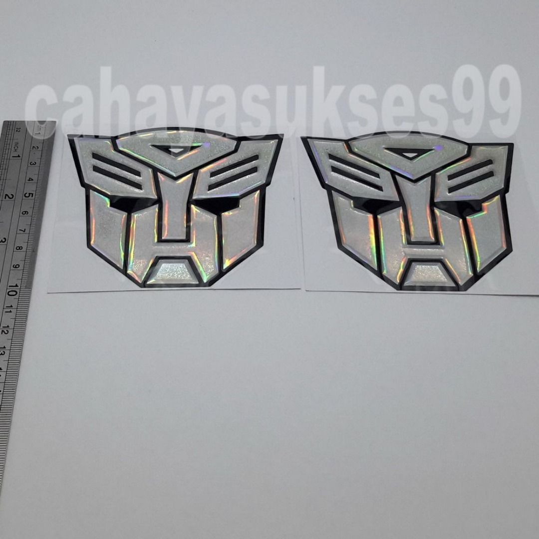 Sticker Timbul Autobot Transformer Decepticon Silver Reflective Size ...