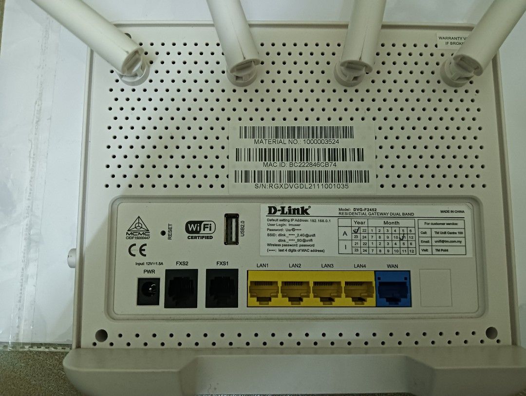 Unifi Modem & Router (With Cable & Adapter), Computers & Tech, Parts ...