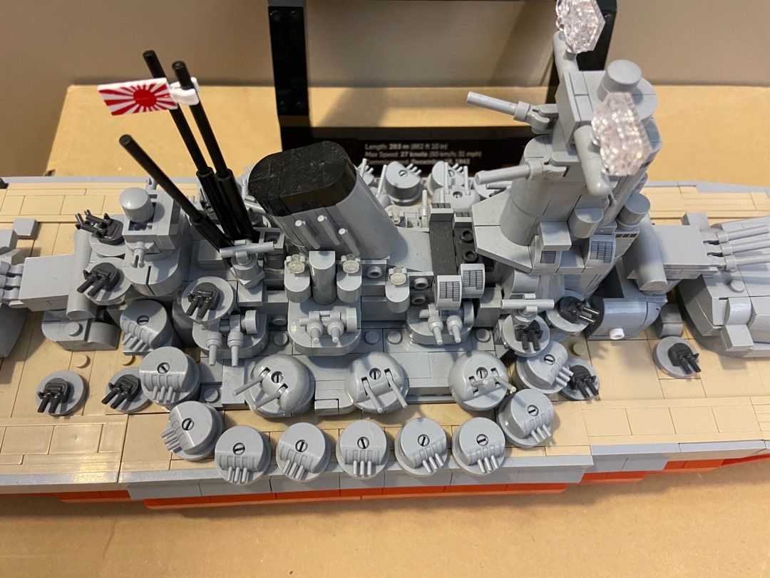 新淨 齊件 有說明書 有台座 荷蘭 Cobi toys 大比例 1:300 90cm長 舊日本帝國 海軍 戰艦 大和 大和號 積木 兼容 ...