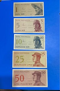 1960-1 Indonesia 1 and 2 1/2 Rupiah notes, Hobbies & Toys, Memorabilia ...