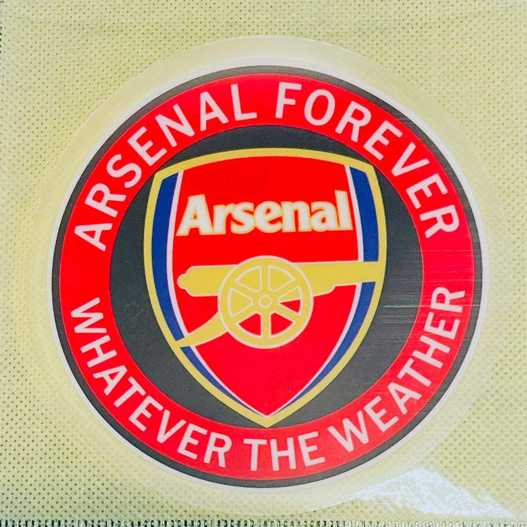 ARSENAL FOREVER WHATEVER THE WEATHER . Static Cling Decals . 11cm ...