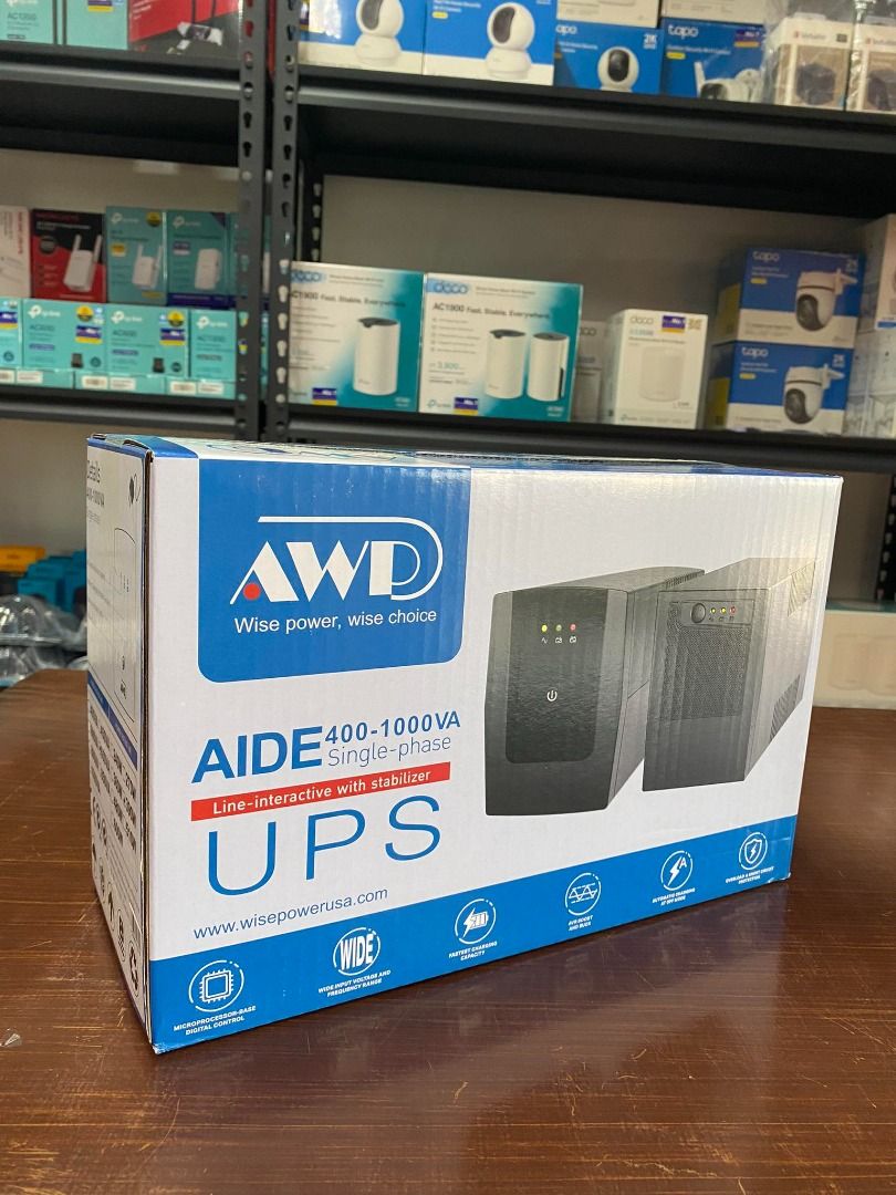 AWP AID1000 UPS 1KVA/600W Line Interactive 4 Sockets LED Indicators ...