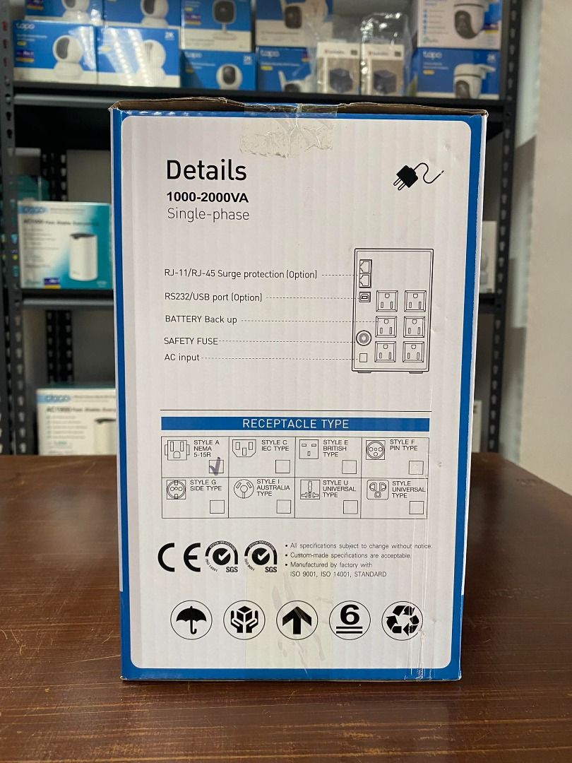 AWP AID2000 UPS 2KVA/1200W Line Interactive 6 Sockets LED Indicators ...