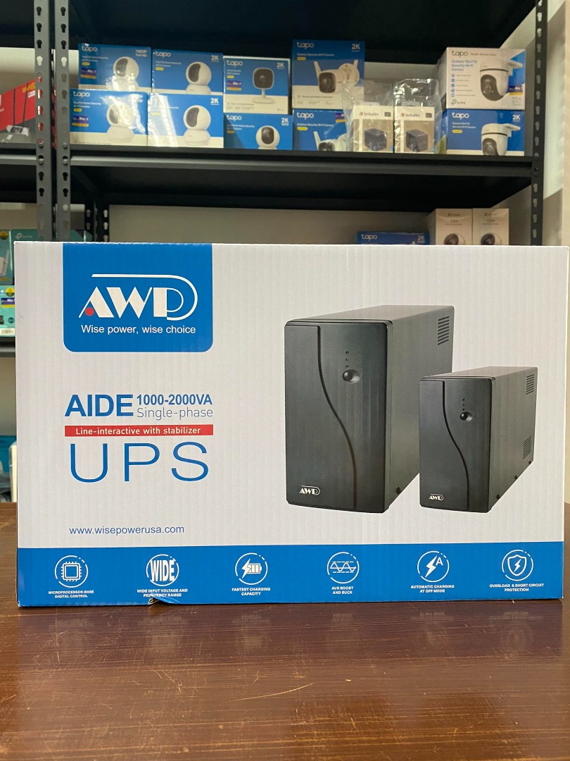 AWP AID2000 UPS 2KVA/1200W Line Interactive 6 Sockets LED Indicators ...