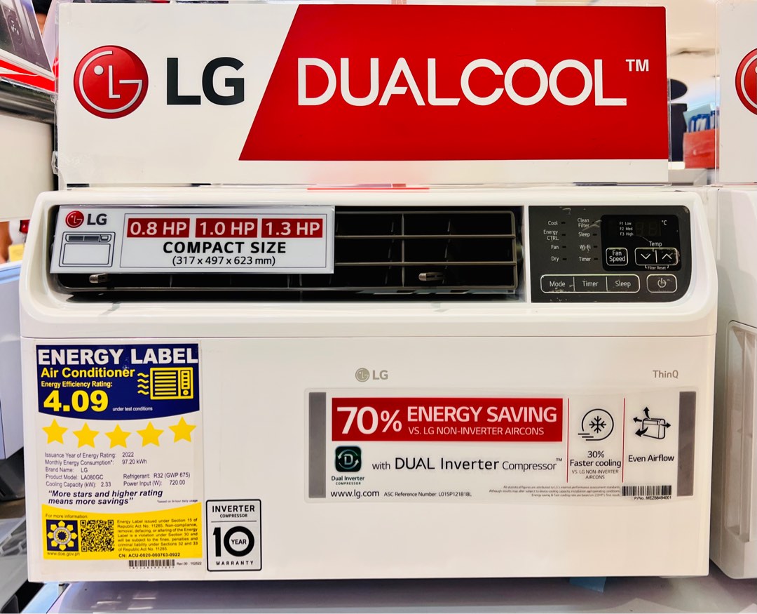 Brand New LG LA080GC2 0.75hp Dual Inverter Window-type Aircon (Kilowatt ...