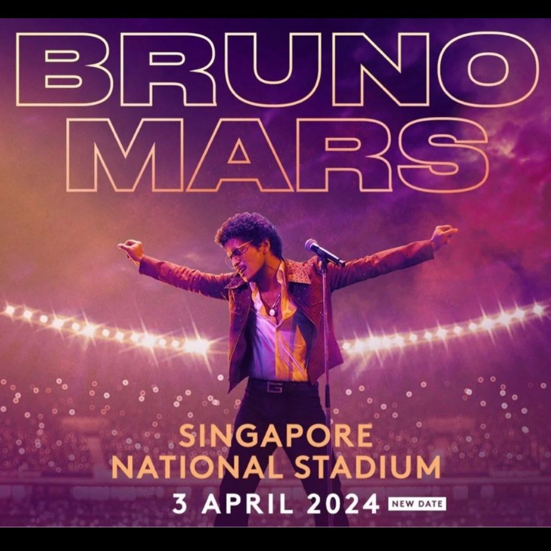Bruno Mars 3 Apr - Concert Tickets (physical tickets) General Standing ...