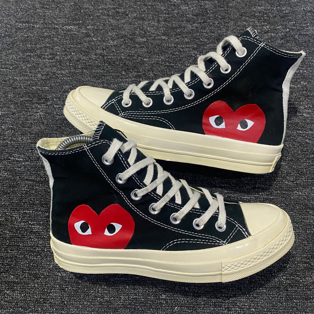 CONVERSE CDG PLAY HIGH BLACK, Women's Fashion, Footwear, Sneakers on ...
