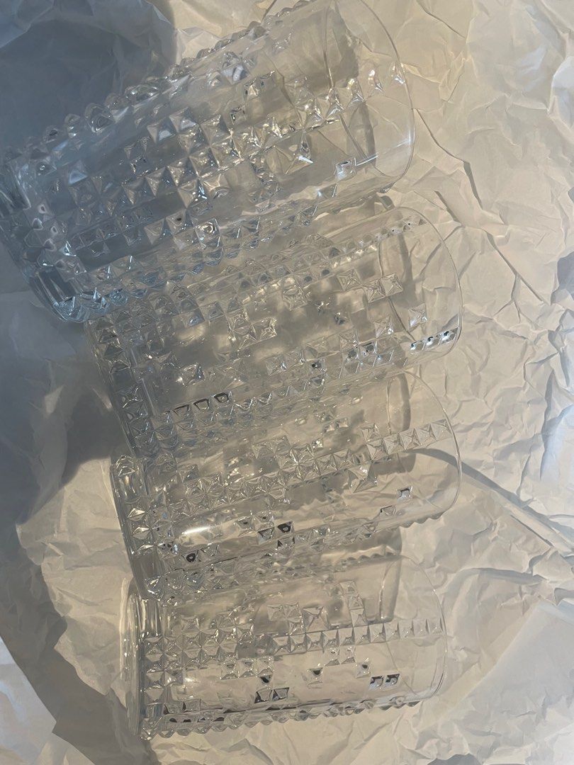 NACHTMANN crystal Glass cups with textured classy design, Furniture ...