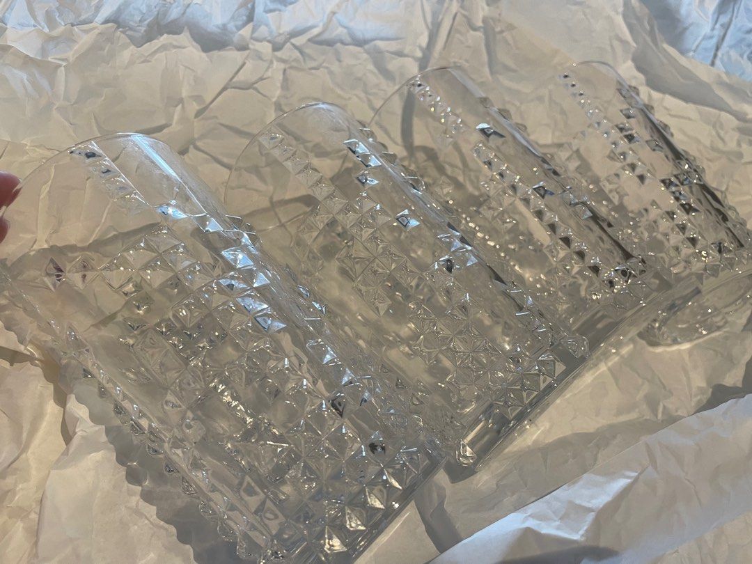 NACHTMANN crystal Glass cups with textured classy design, Furniture ...