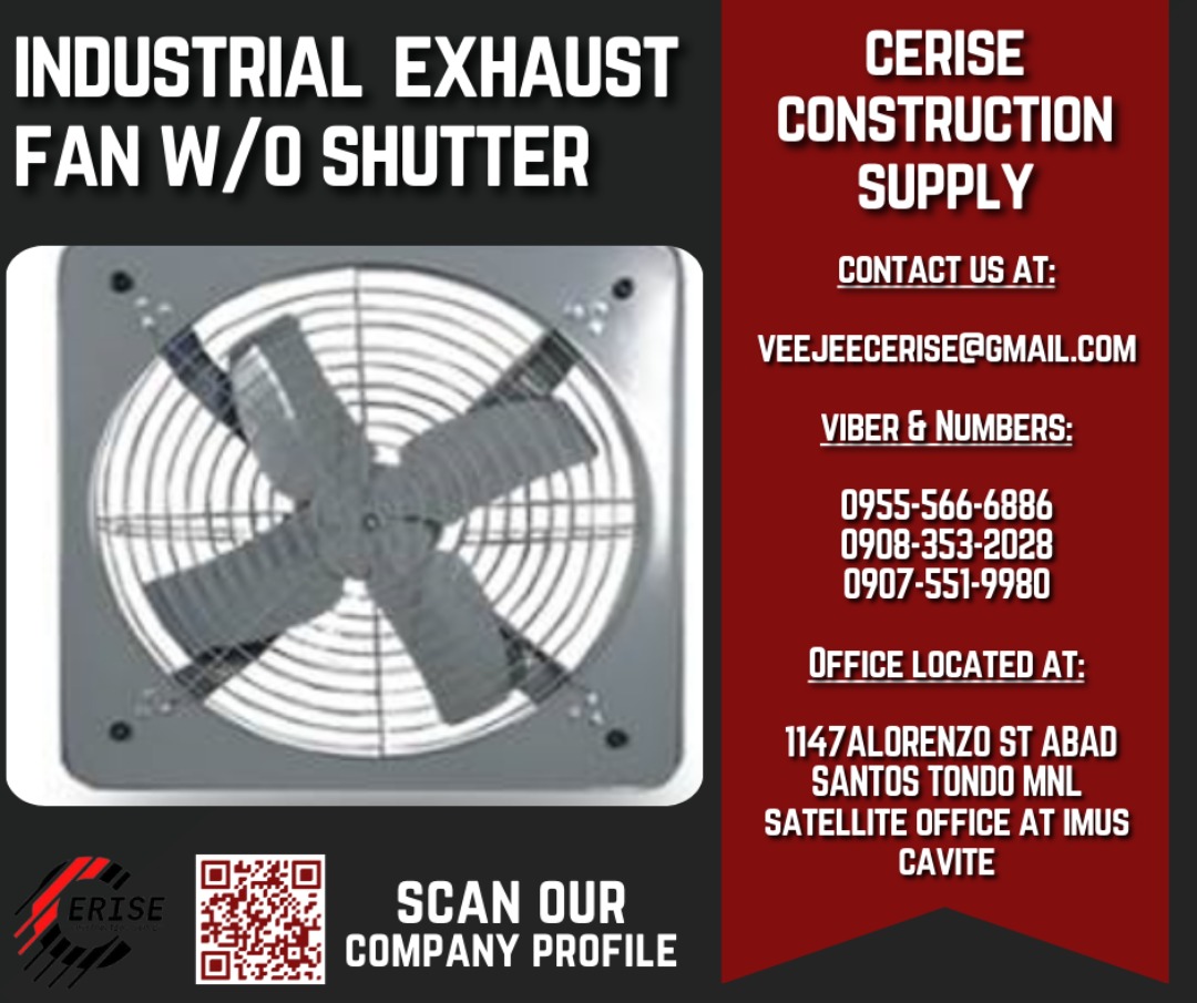 INDUSTRIAL EXHAUST FAN W/O SHUTTER, Commercial & Industrial ...