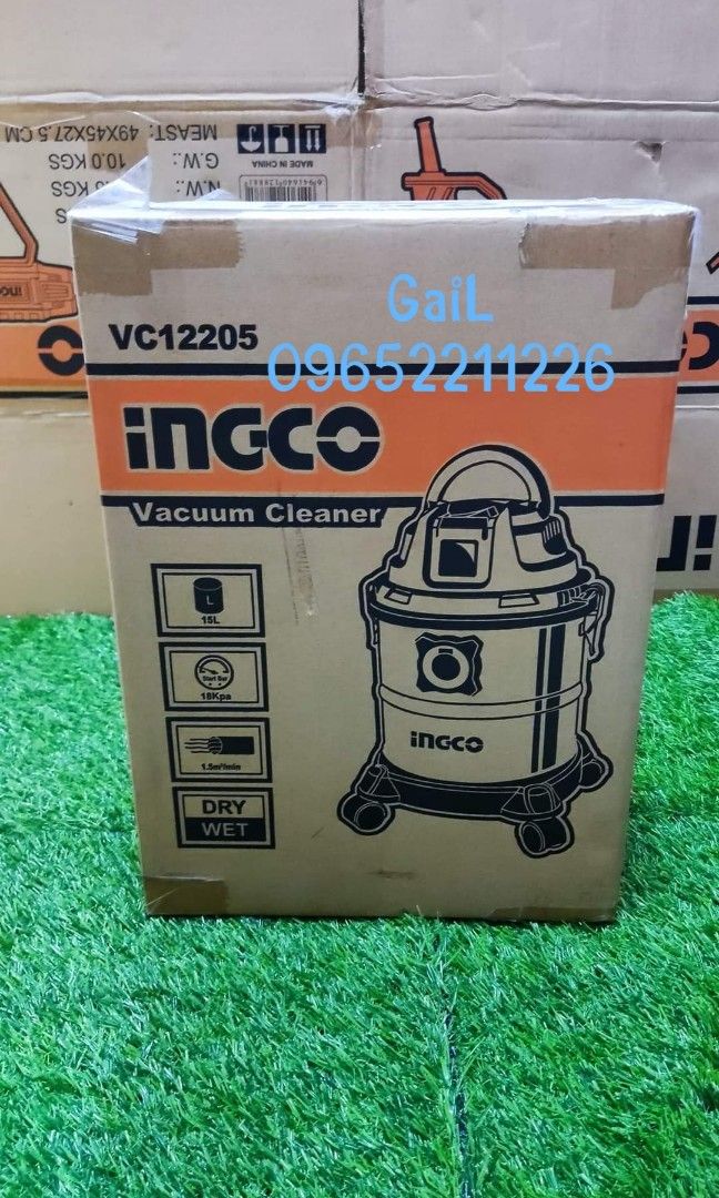 INGCO 15L, 1000W Wet & Dry Vacuum Cleaner - VC12205, Furniture & Home ...