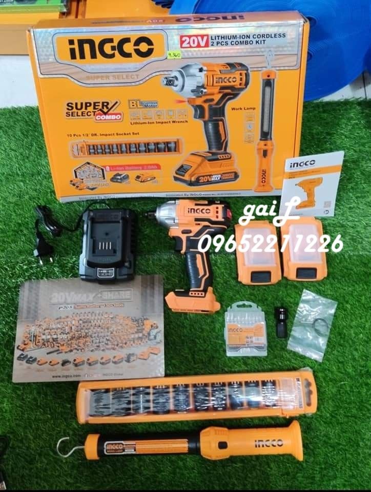 INGCO 20V Brushless Cordless Impact Wrench Combo Set, Commercial ...