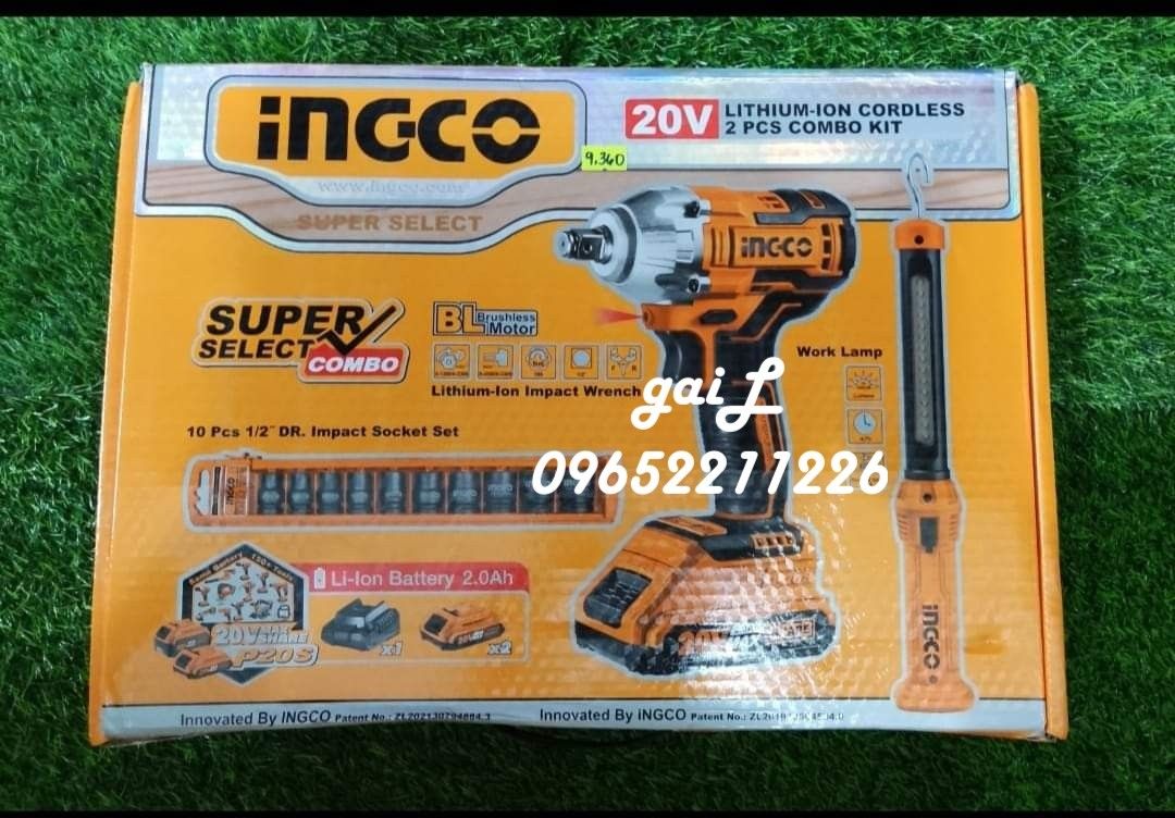 INGCO 20V Brushless Cordless Impact Wrench Combo Set, Commercial ...