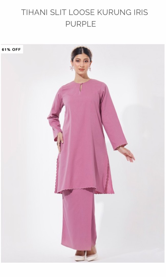 Inhanna tihani slit kurung, Women's Fashion, Muslimah Fashion, Baju ...