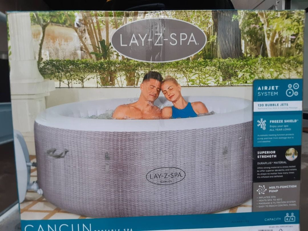 Lay-Z-Spa Cancun AirJet Portable Spa/Hot Tub, Babies & Kids, Bathing ...