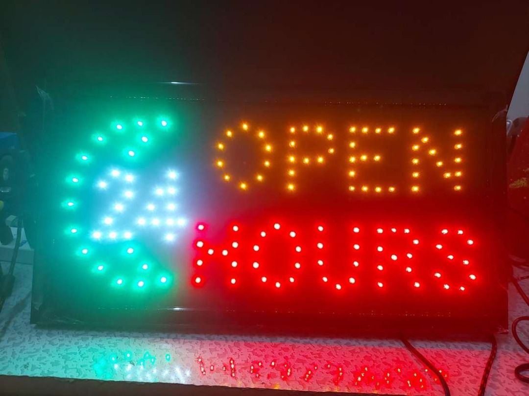 LED SIGNAGE GCASH/OPEN 24 HOURS/WELCOME OPEN/PISO NET/OPEN/CLOSED/GCASH ...