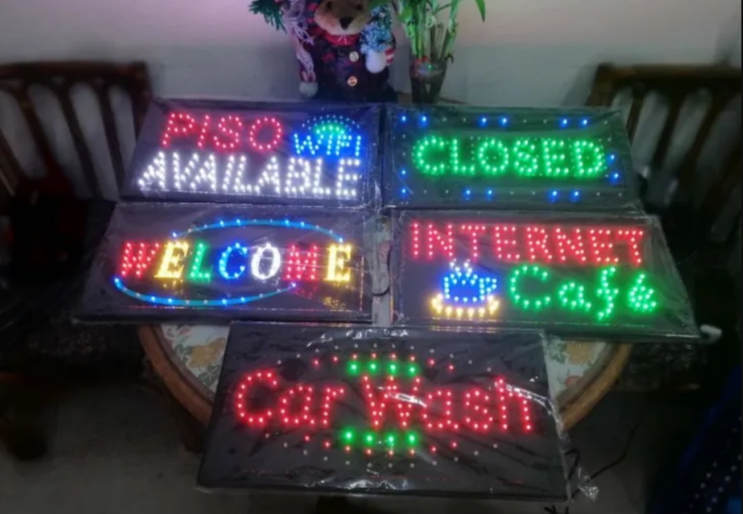 LED SIGNAGE GCASH/OPEN 24 HOURS/WELCOME OPEN/PISO NET/OPEN/CLOSED/GCASH ...