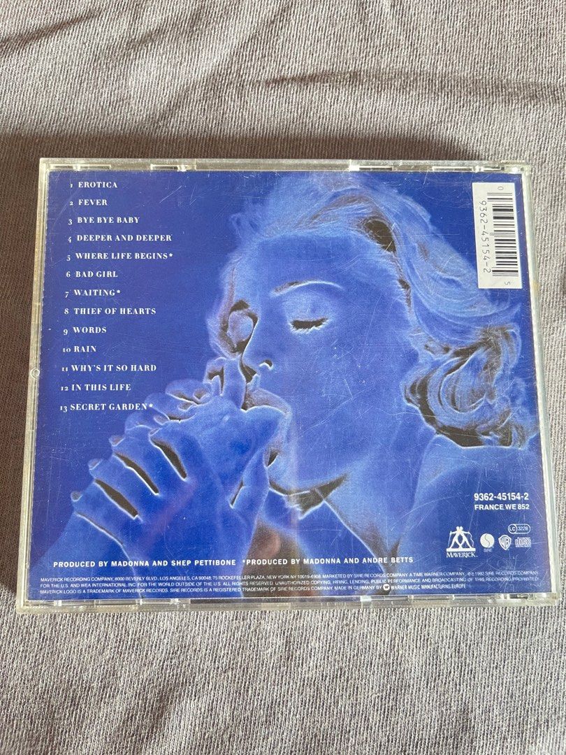 MADONNA - EROTICA ( MADE IN GERMANY ), Hobbies & Toys, Music & Media, CDs & DVDs on Carousell