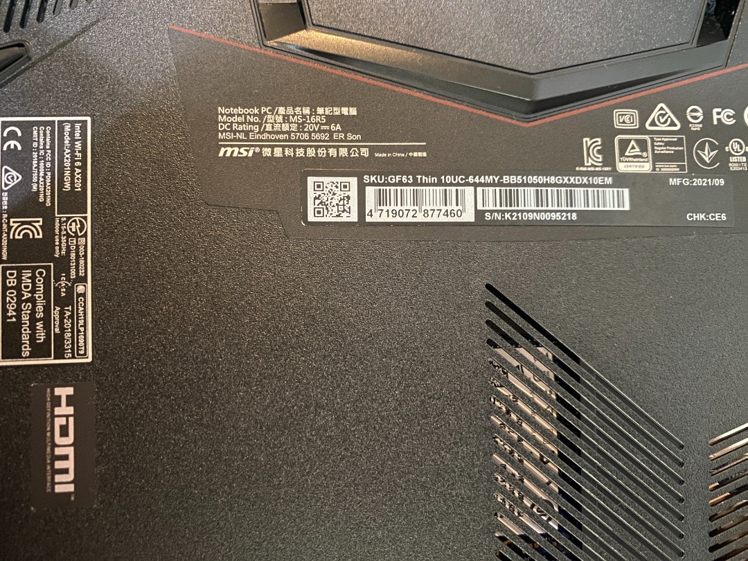MSI GF63 THIN 10th I5-RTX 3050, Computers & Tech, Laptops & Notebooks ...