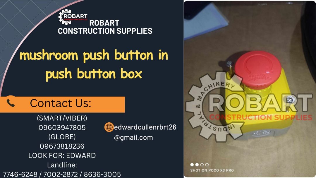 mushroom push button in push button box, Commercial & Industrial ...