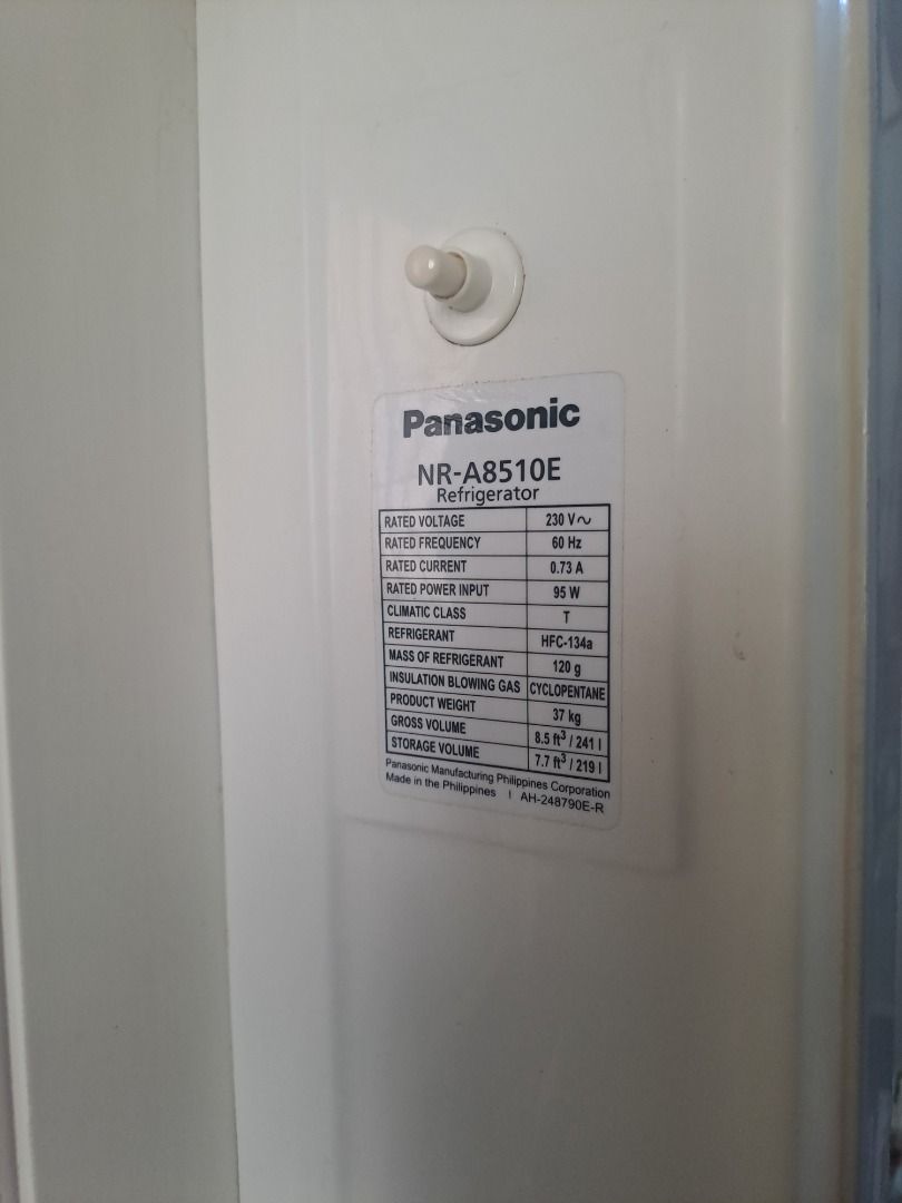 PANASONIC REF/ REFRIGERATOR, CHILLER AND FREEZER 7.7 CU. FT. (INTERNAL ...