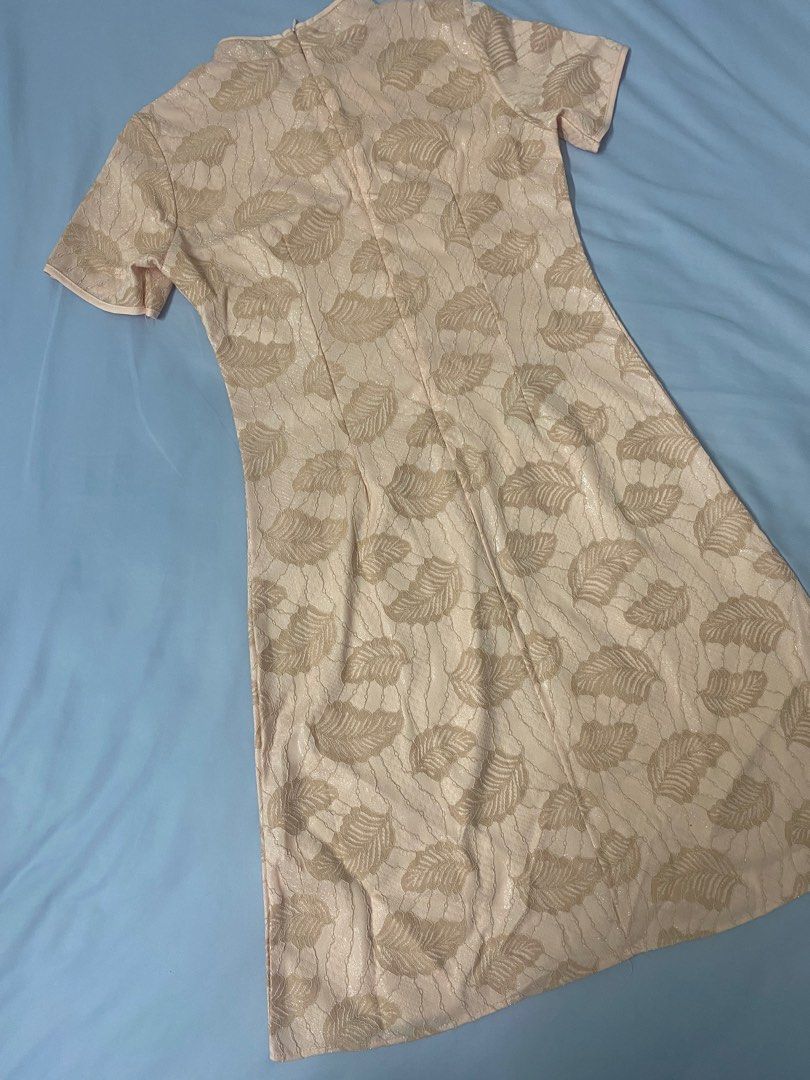 Peach Cheong Sam, Women's Fashion, Dresses & Sets, Dresses on Carousell
