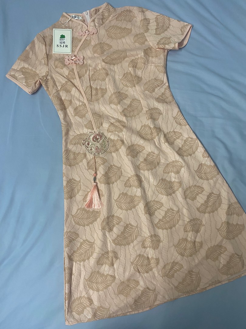 Peach Cheong Sam, Women's Fashion, Dresses & Sets, Dresses on Carousell