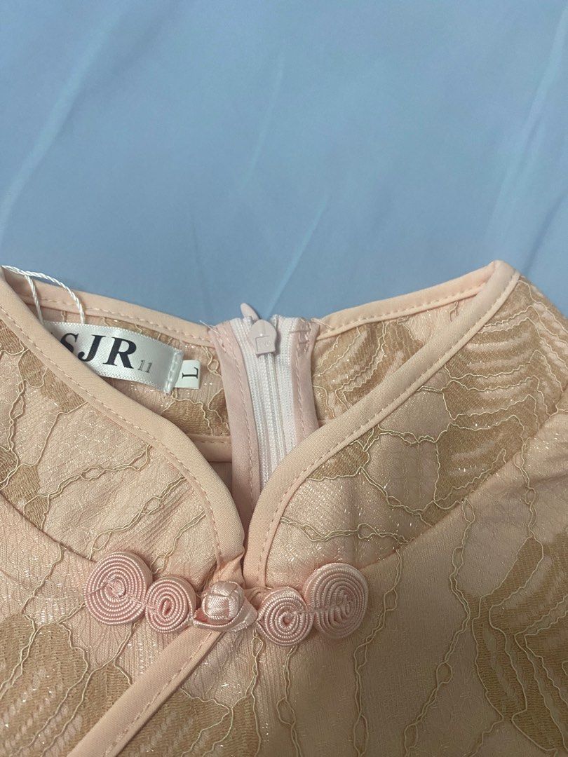 Peach Cheong Sam, Women's Fashion, Dresses & Sets, Dresses on Carousell