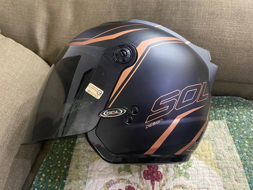 SOL 27S 天際 消光黑銅 半罩 安全帽, 汽機車零配件在旋轉拍賣