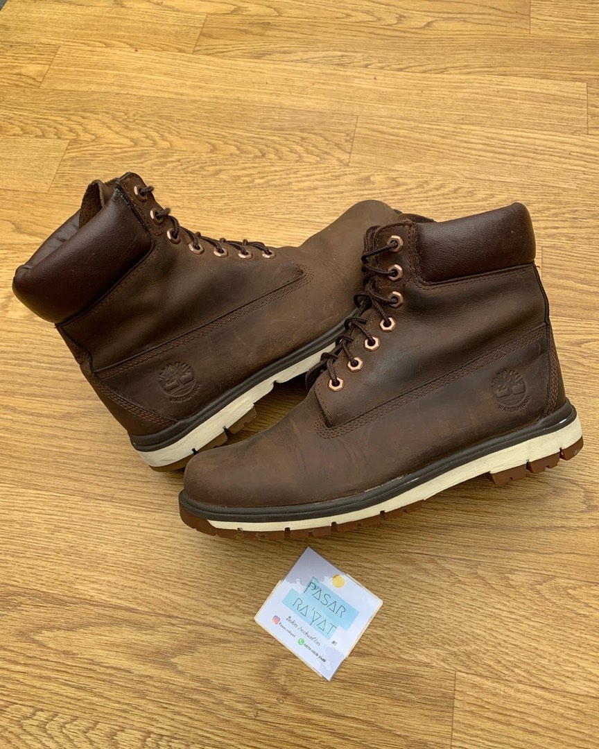Timberland Waterproof Brown Leather, Fesyen Pria, Sepatu , Sepatu Boot ...