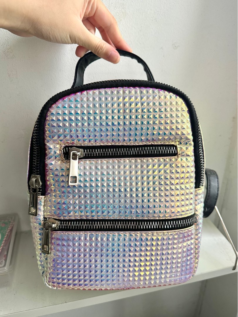 typo iridescent backpack, Babies & Kids, Babies & Kids Fashion on Carousell