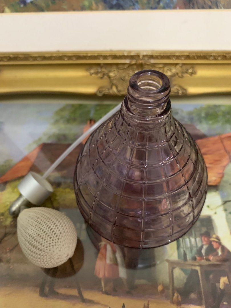 Vintage blown glass perfume bottle, vintage blown glass perfume sprayer ...