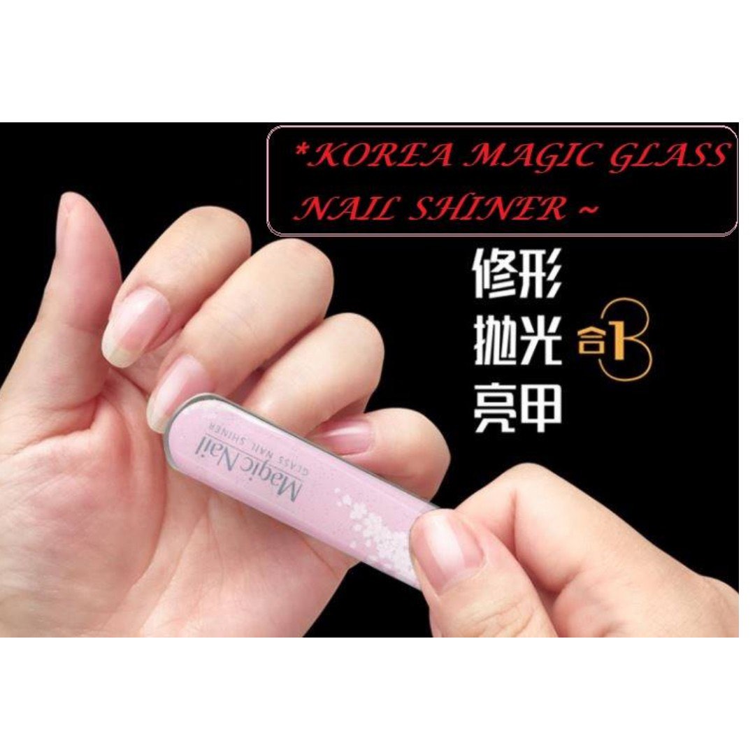 韩国进口玻璃亮磨甲棒 (Korea Magic Nail Glass Shiner), Beauty & Personal Care ...