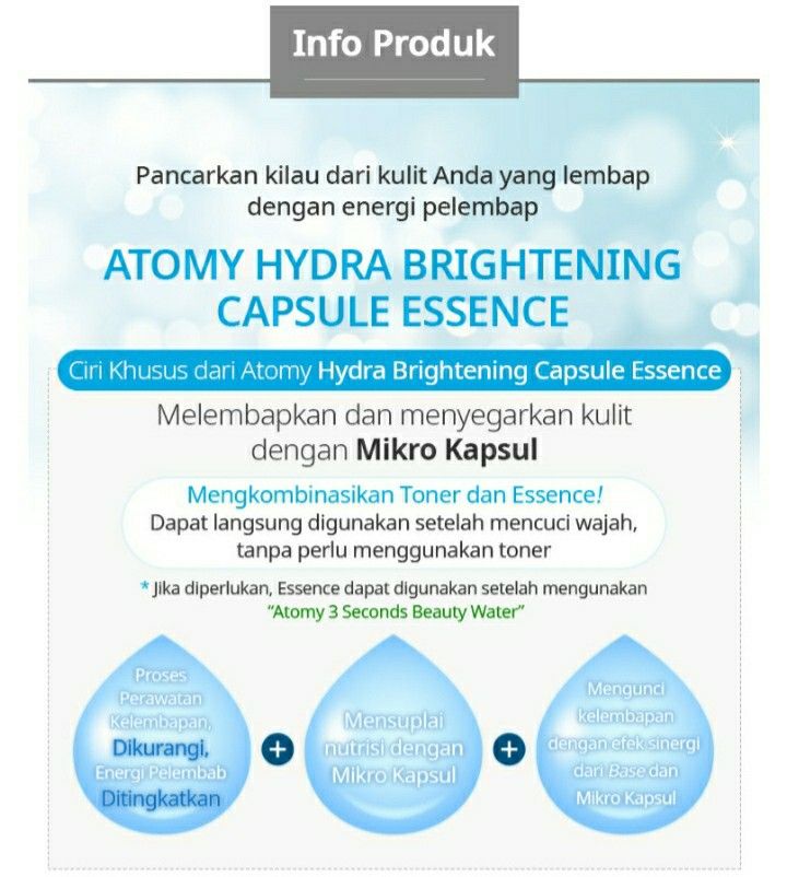 Atomy hydra brightening capsule essence toner pelembab mencerahkan ...