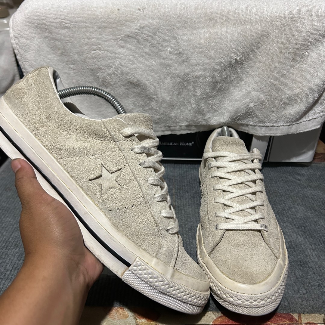 CONVERSE ONE STAR LOW VINTAGE SUEDE WHITE, Men's Fashion, Footwear ...