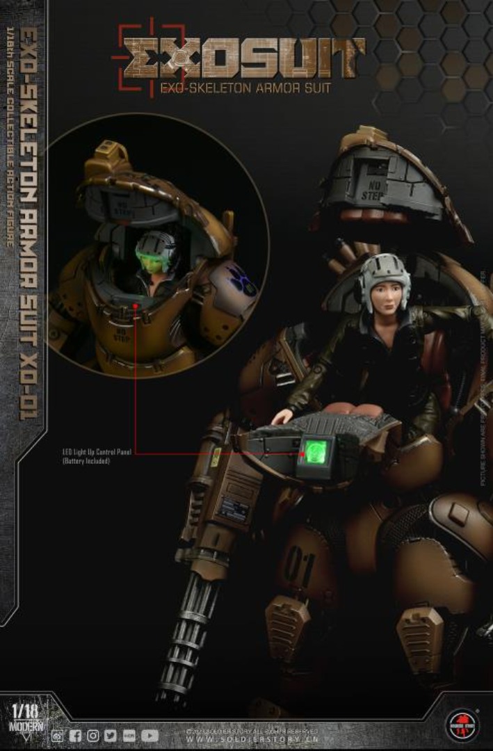 Future Series EXO-Skeleton Armor Suit XO-01 1/18 Scale Figure Set BY ...