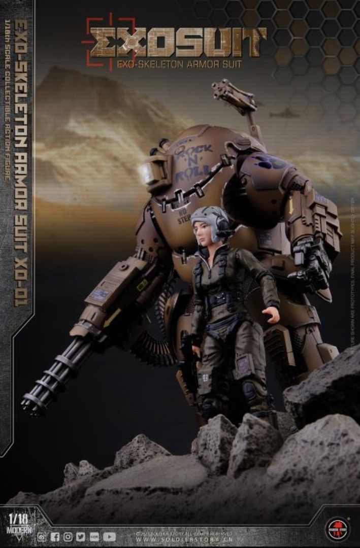 Future Series EXO-Skeleton Armor Suit XO-01 1/18 Scale Figure Set BY ...