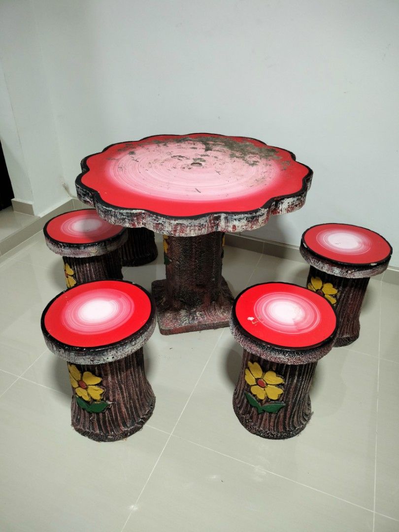 Meja Batu, Furniture & Home Living, Outdoor Furniture on Carousell