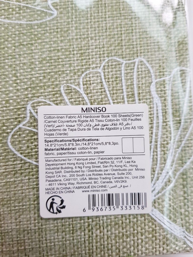 Miniso Hardcover Book 100 sheets, Buku & Alat Tulis, Buku di Carousell