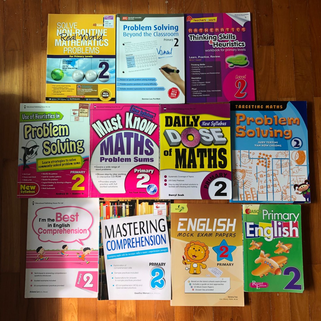 New / lightly used primary 2 P2 Math English assessment books grammar ...