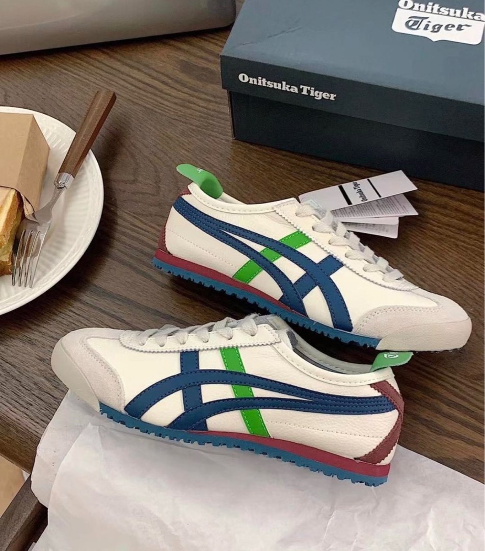 Onitsuka Tiger in ‘Cream/Mako Blue’, Women's Fashion, Footwear ...