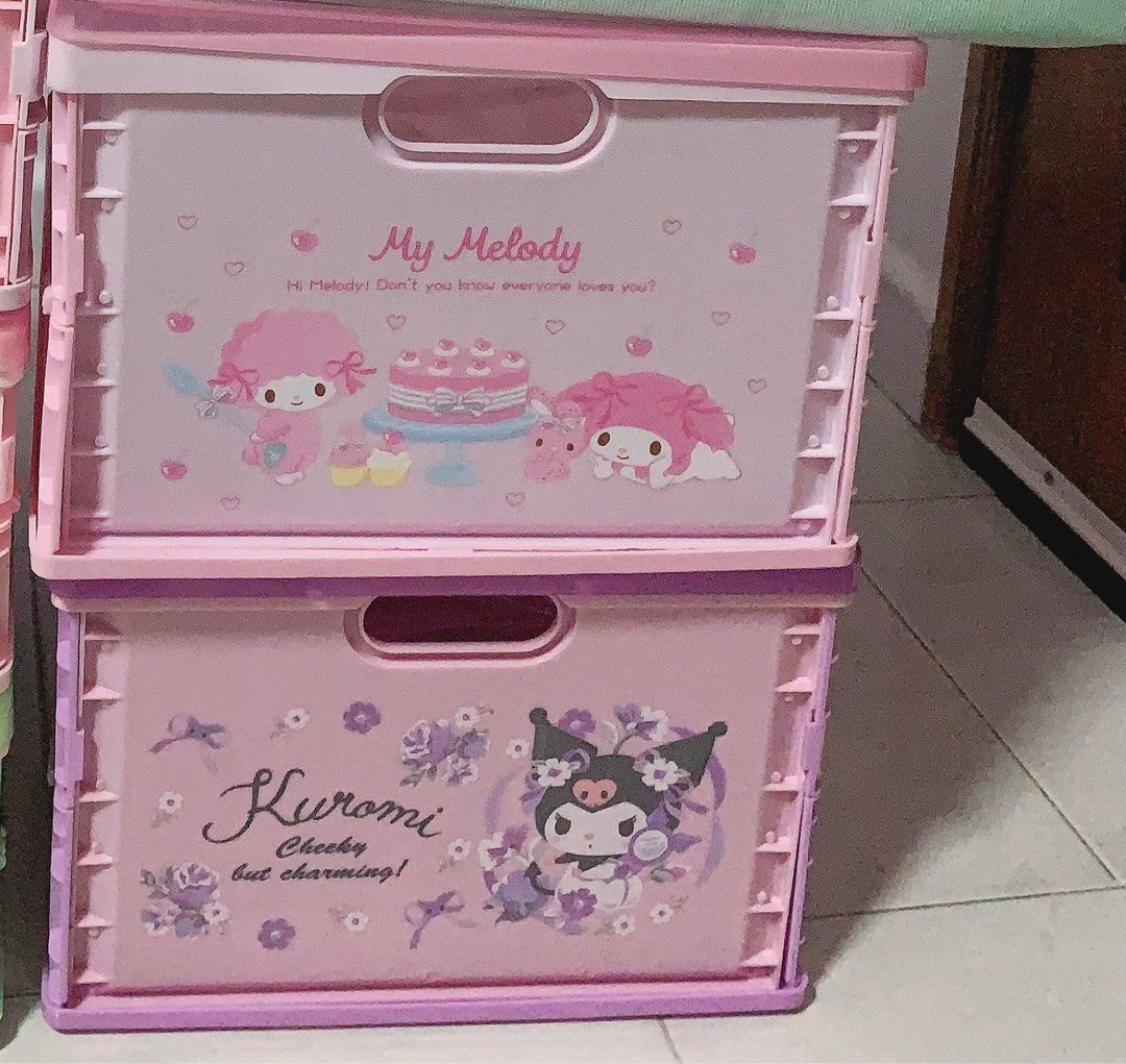 Sanrio character storage box basket pochacco Kuromi melody little twin ...