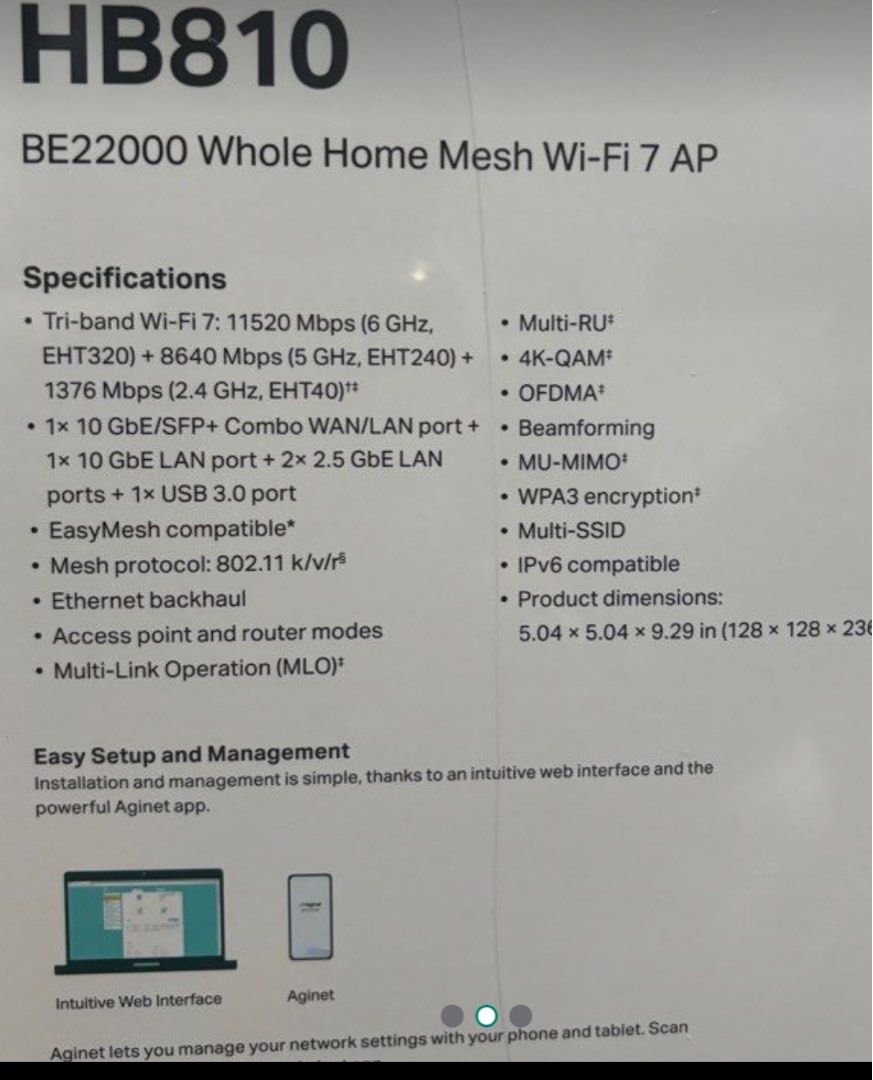 TP-Link HB810 BE22000 WiFi 7 Router, Computers & Tech, Parts ...