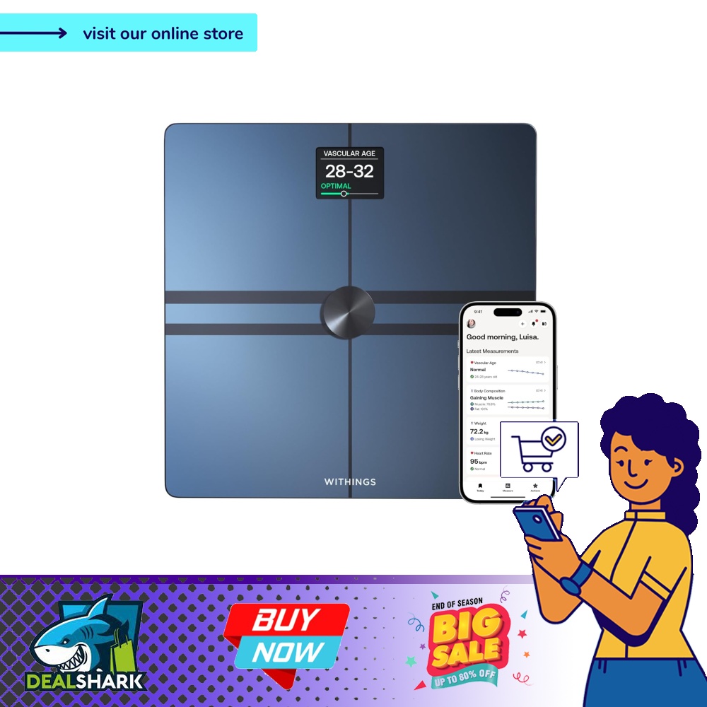WITHINGS Body Comp WLAN Smart Scales with Full Body Analysis Including ...