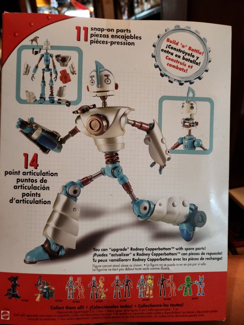 2004 MATTEL ROBOTS MOVIE 14" RODNEY COPPERBOTTOM BUILD n' BATTLE FIGURE ...