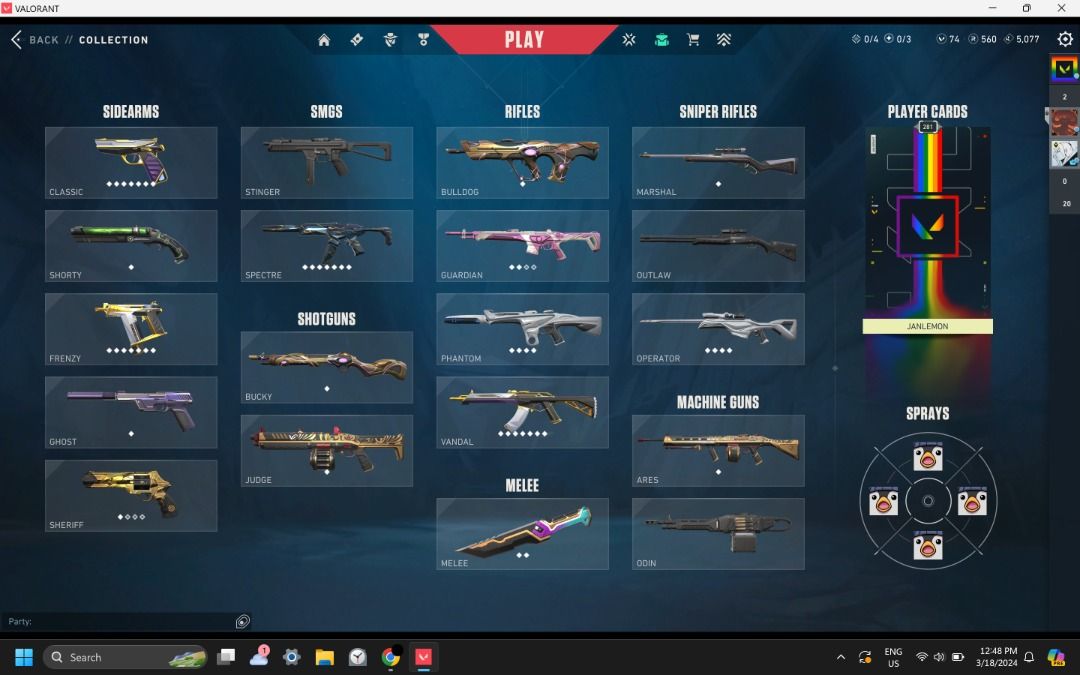 3 Knives 9 VP Skins Cheap Valorant Account, Hobbies & Toys, Toys ...