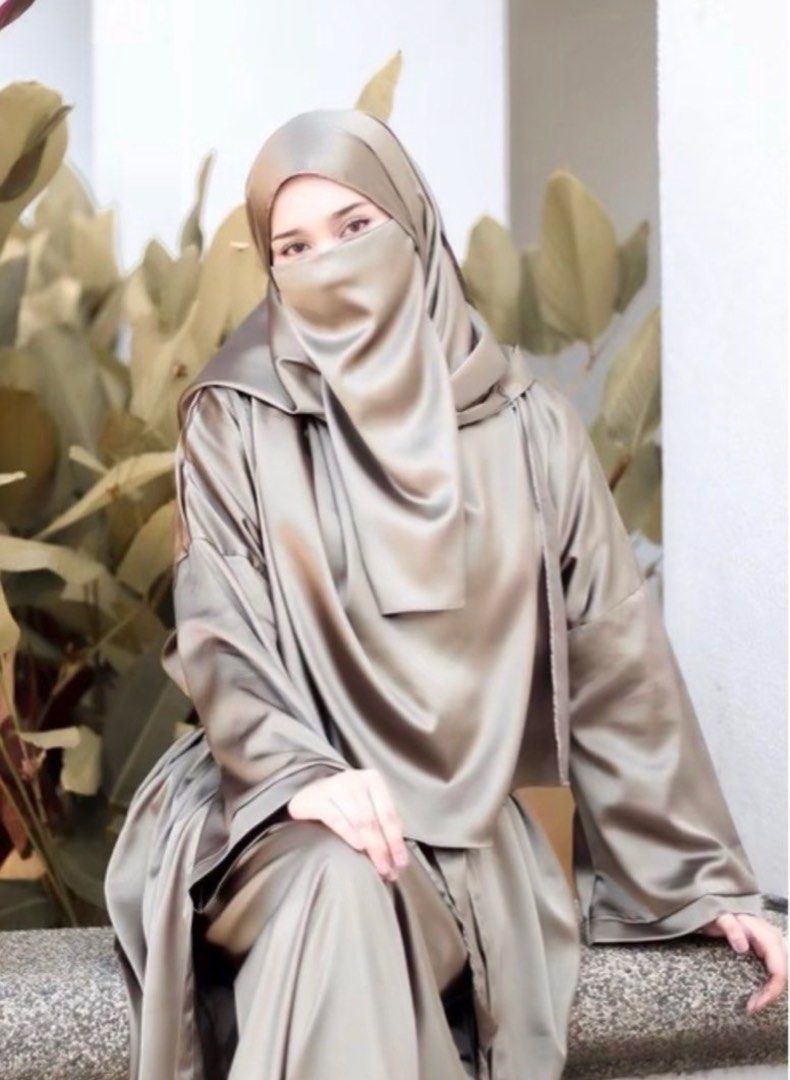 ( M ) abaya hawwa set purdah niqab, Women's Fashion, Muslimah Fashion, Kaftans & Jubahs on Carousell