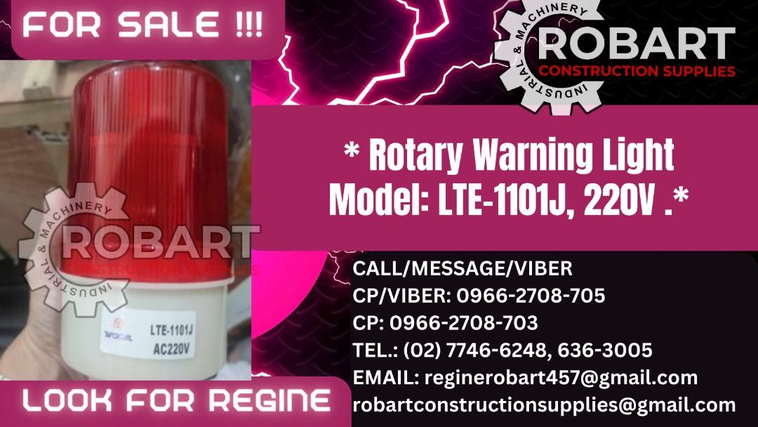* Rotary Warning Light Model: LTE-1101J, 220V .*, Commercial ...